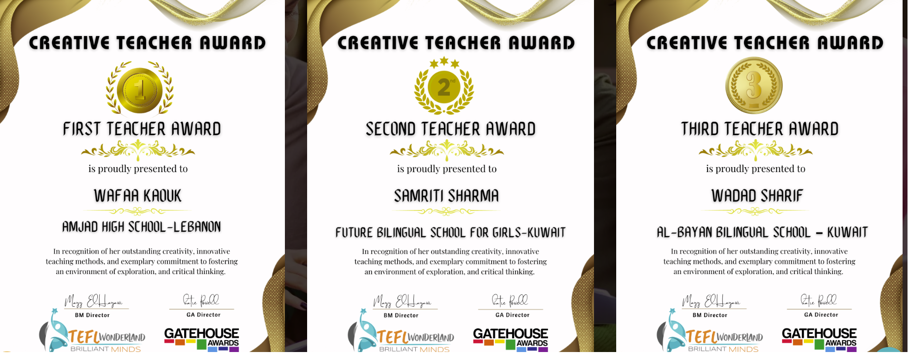 WHO IS THE CREATIVE TEACHER AWARD FOR?